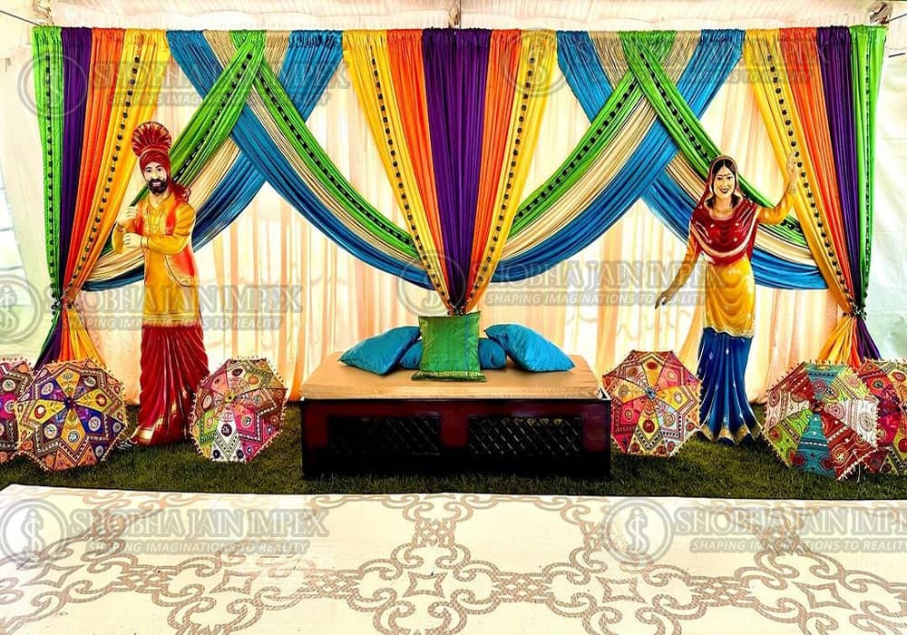 Sangeet Stage Decoration, Haldi Stage Decoration, Mehndi Sangeet ...