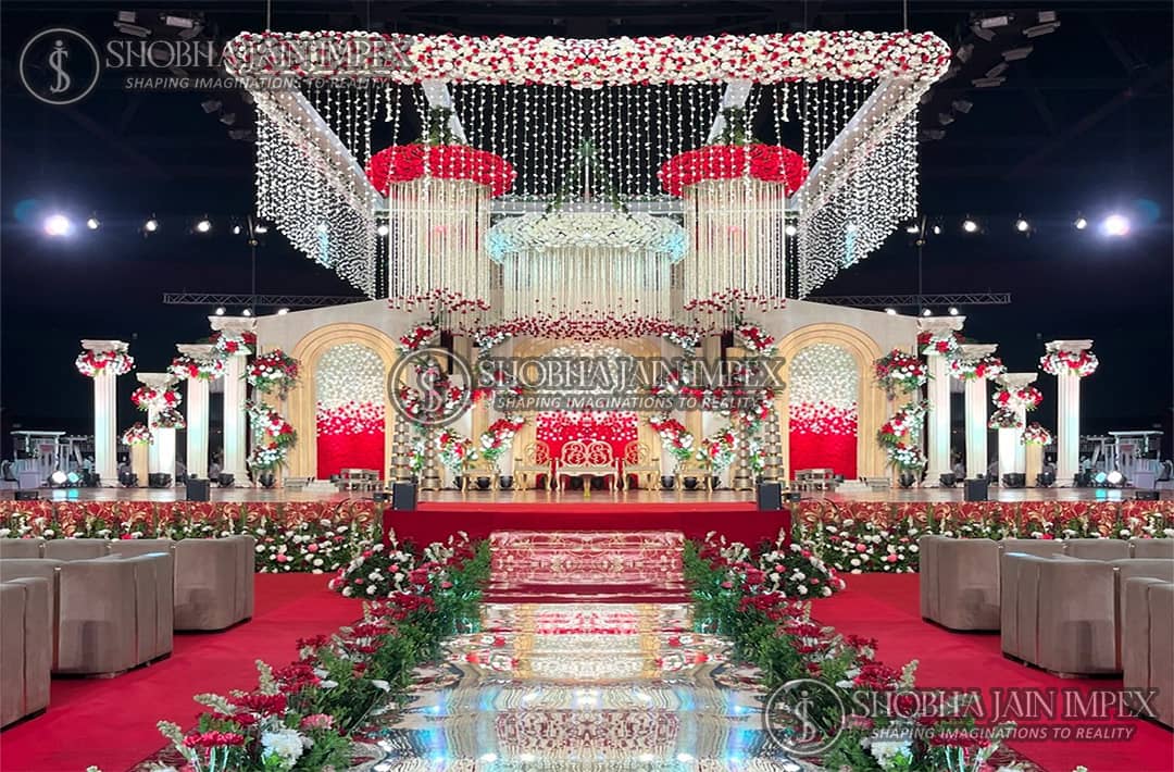 Grand Wedding Roman Stage Decor | Shobha Jain Impex