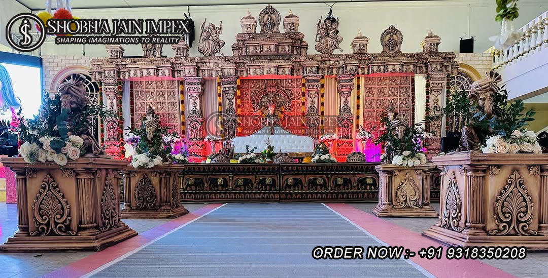 Traditional South Indian Theme Wedding Stage | Shobha Jain Impex